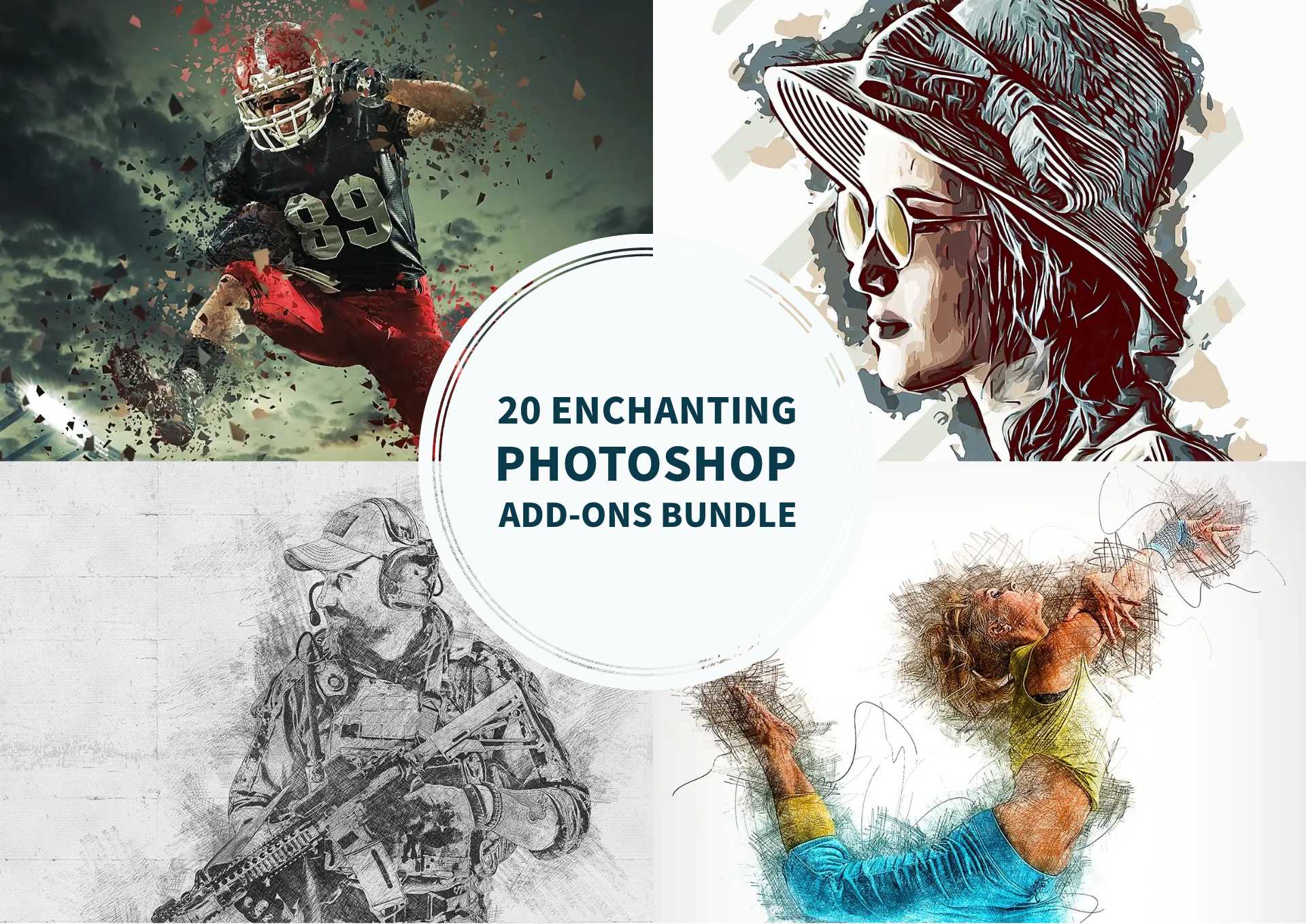 20 Enchanting Photoshop Add-Ons Bundle – Photoboto