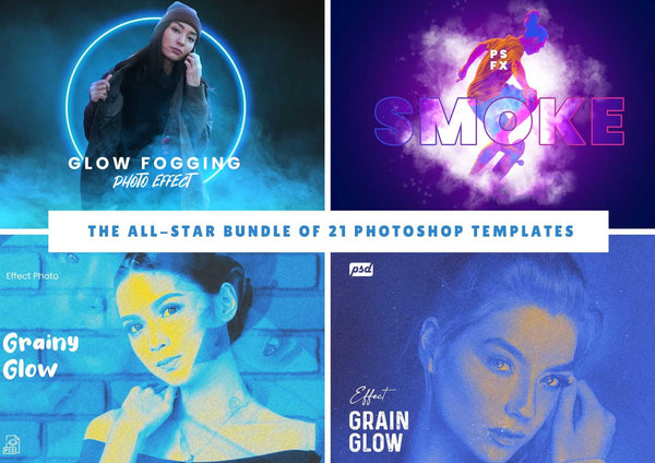 The All-Star Bundle Of 21 Photoshop Templates – Photoboto