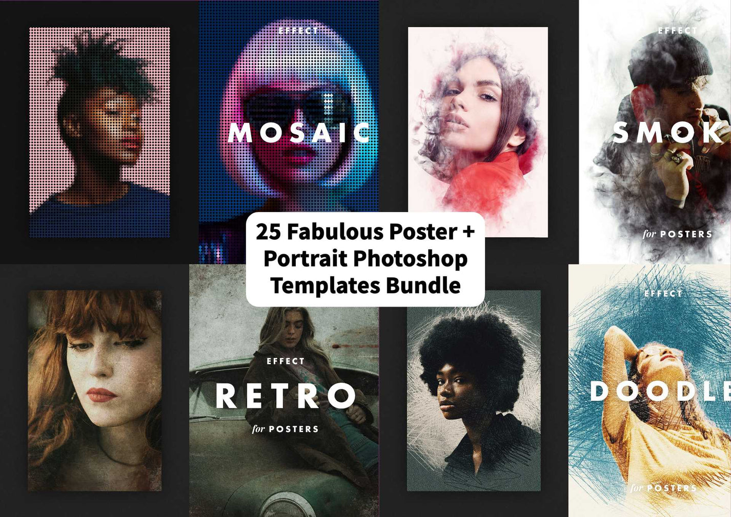 25 Fabulous Poster + Portrait Photoshop Templates Bundle – Photoboto